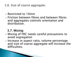 Fibre reinforced concrete | PPTX