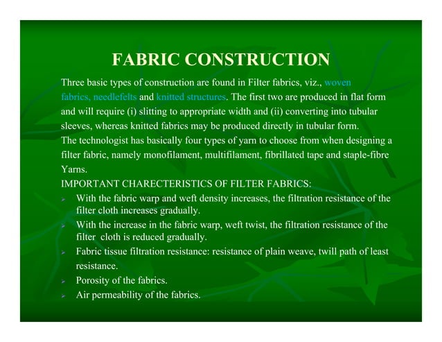 Fibres and fabrics for filtration | PDF | Needlework | Arts and Crafts