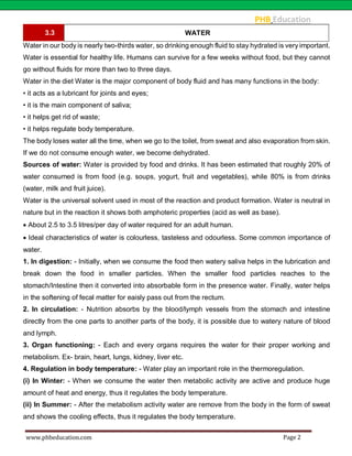 Fibres and water in the diet.pdf PHB Education | PDF