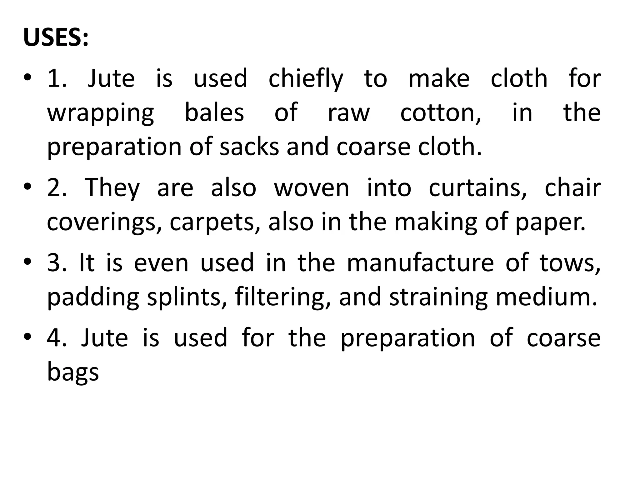 Fibres (cotton, jute, hemp) | PPTX