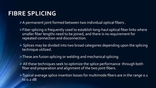Fibre splicing | PPTX