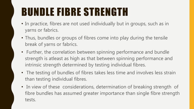 Fibre strength and fibre fineness | PPTX
