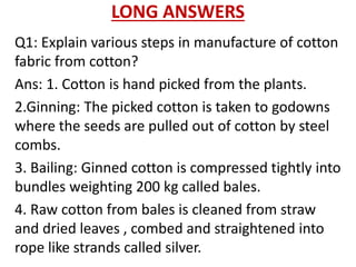 Fibre to fabric - extra questions | PPT