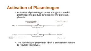 Hemostatsis (Fibrinolysis - Plasminogen) | PPT
