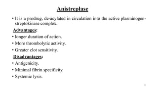 Fibrinolytics | PPTX | Blood Disorders | Diseases and Conditions