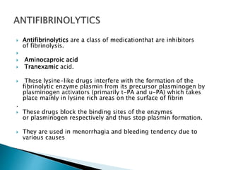 Fibrinolytics | PPTX | Blood Disorders | Diseases and Conditions