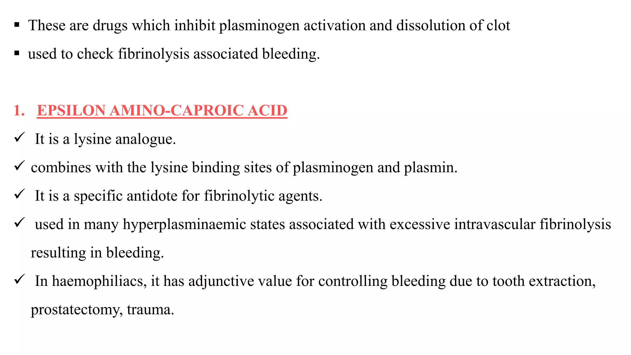 FIBRINOLYTICS AND ANTIFIBRINOLYTICS DRUGS | PPTX