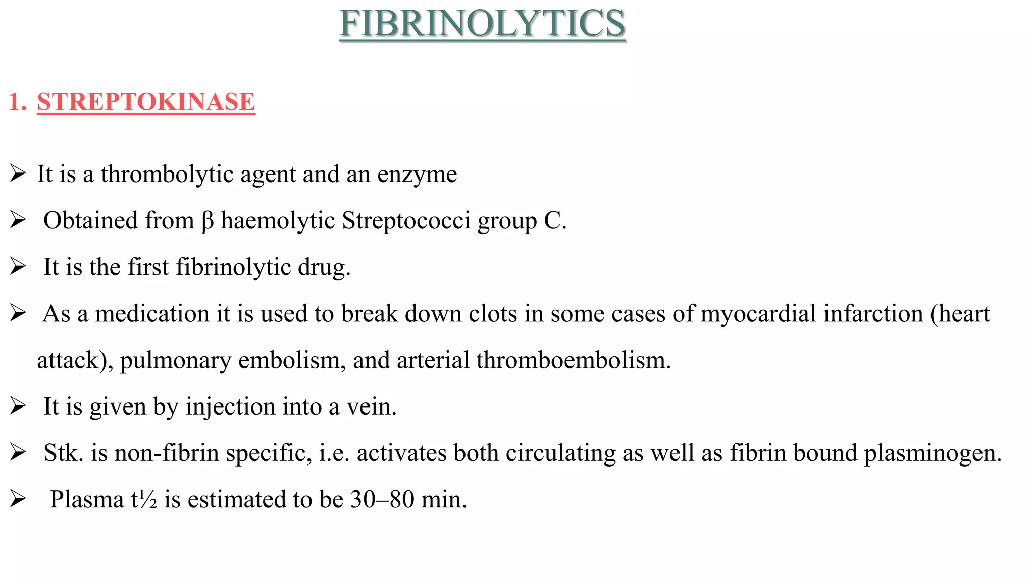 FIBRINOLYTICS AND ANTIFIBRINOLYTICS DRUGS | PPTX