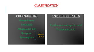 FIBRINOLYTICS AND ANTIFIBRINOLYTICS DRUGS | PPTX