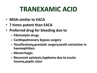 Fibrinolytics & antifibrinolytics | PPTX