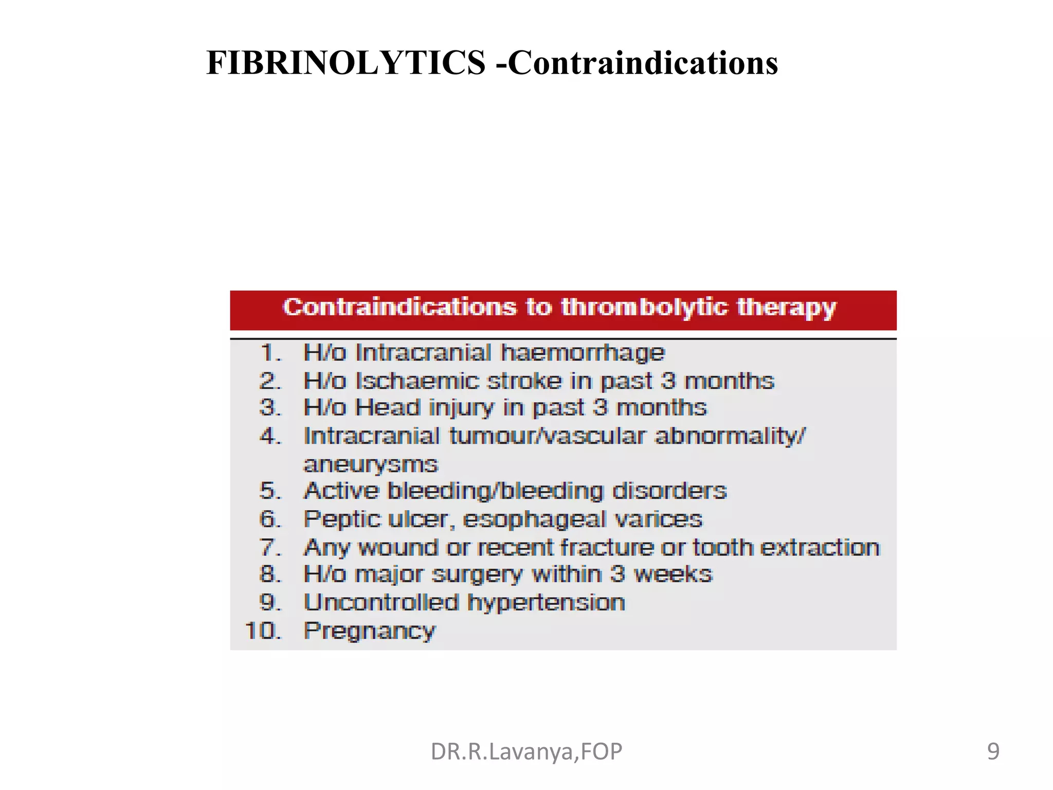 Fibrinolytics,antifibrinolytics,antiplatelet drugs | PPT