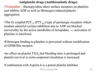 Fibrinolytics,antifibrinolytics,antiplatelet drugs | PPT