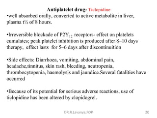 Fibrinolytics,antifibrinolytics,antiplatelet drugs | PPT