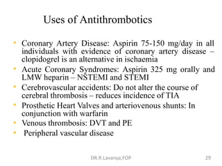 Fibrinolytics,antifibrinolytics,antiplatelet drugs | PPT