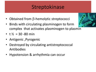 Fibrinolytics & antiplatelets | PPTX