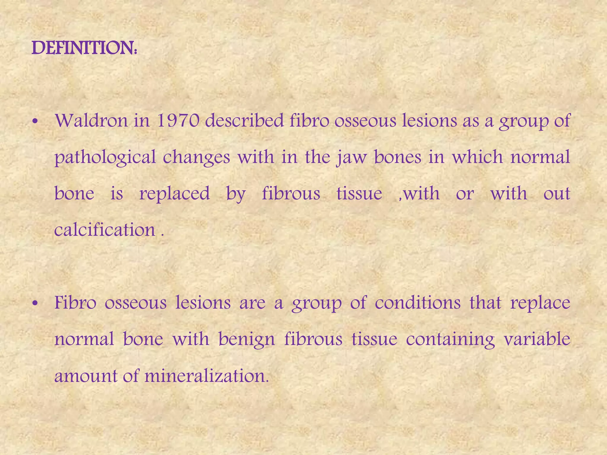 Fibro osseous lesions | PPTX