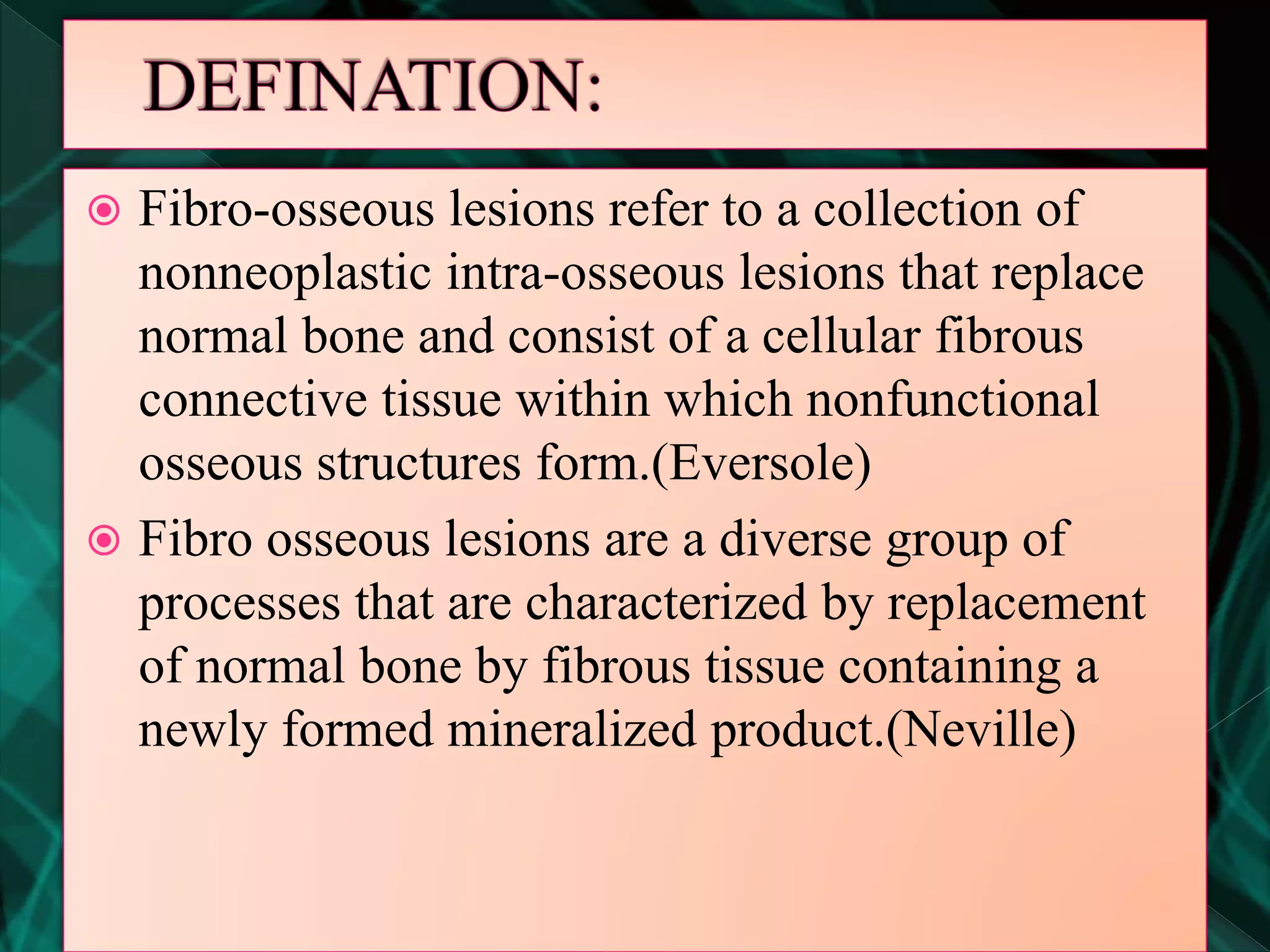 Fibro osseous lesions of jaw | PPTX