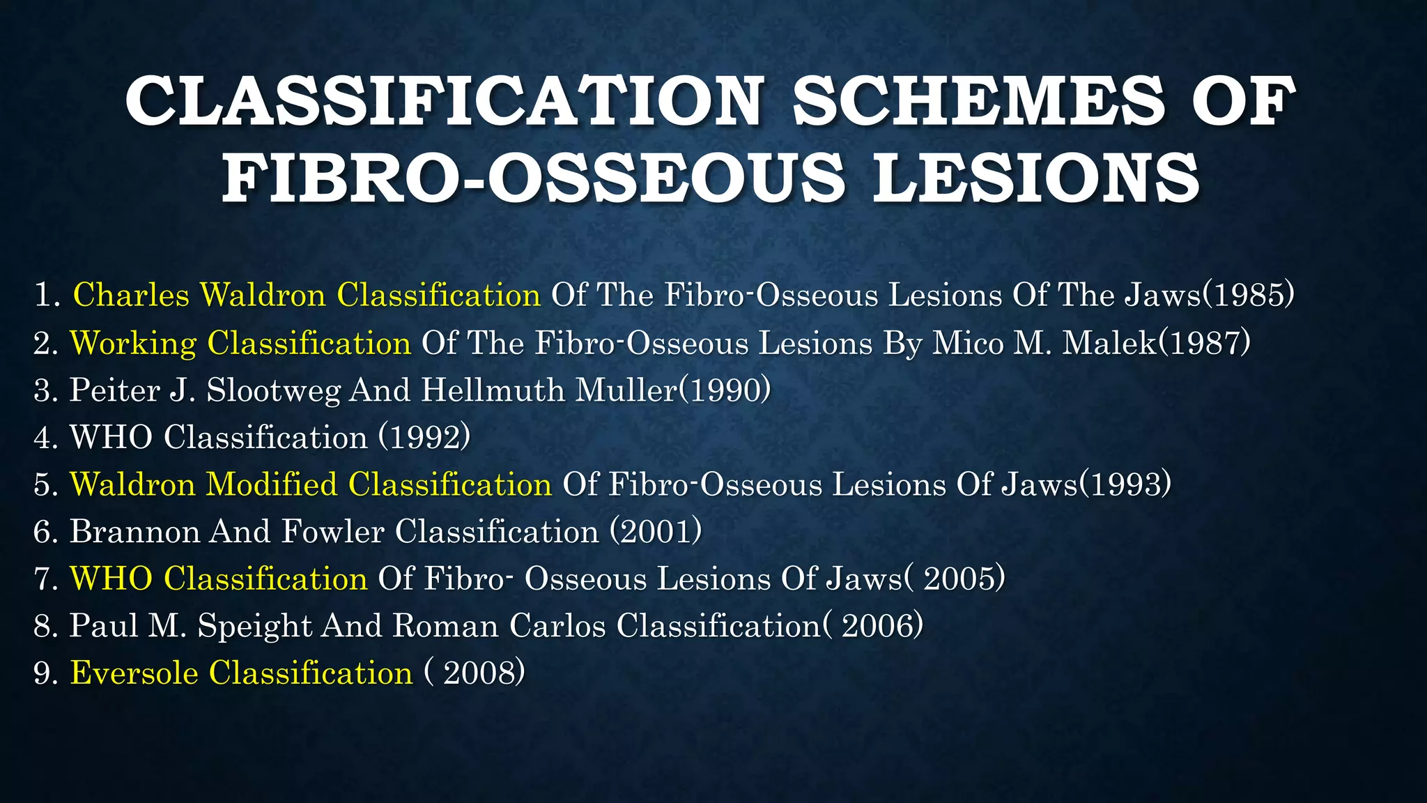 Fibro osseous lesions of the jaws | PPTX