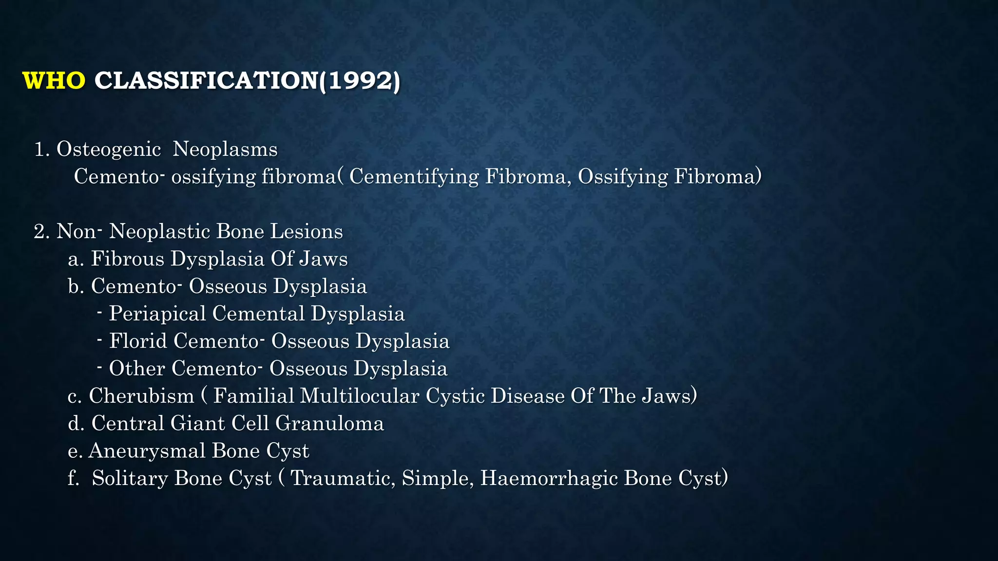 Fibro osseous lesions of the jaws | PPTX