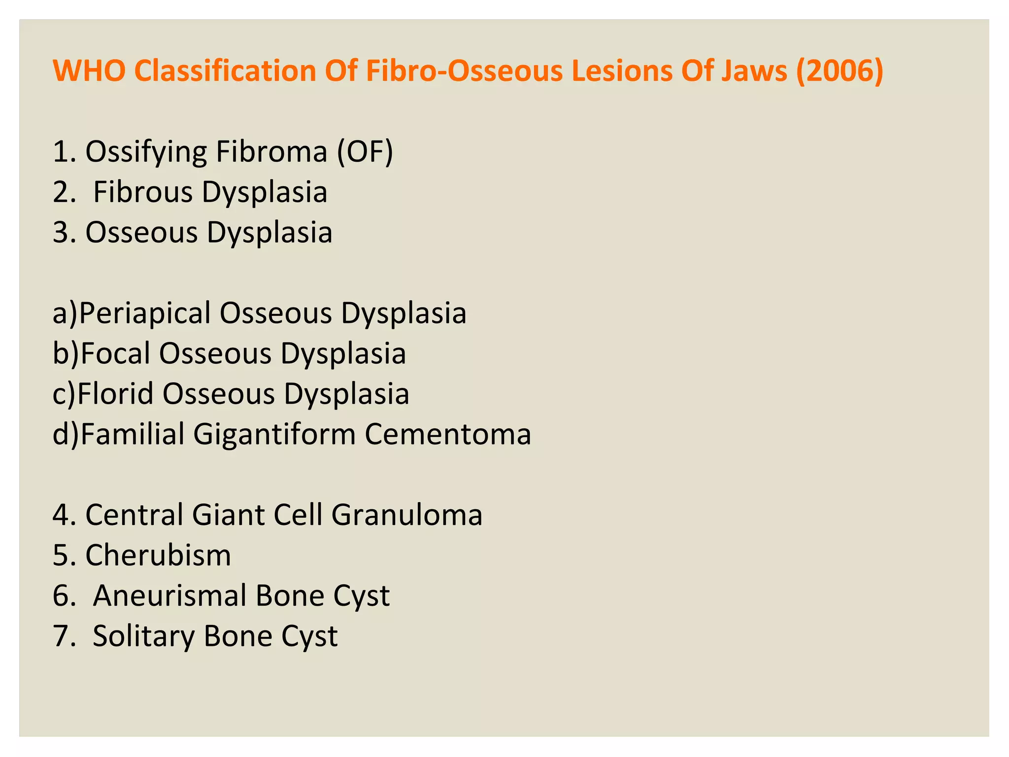 Fibro Osseous Lesions | PPT