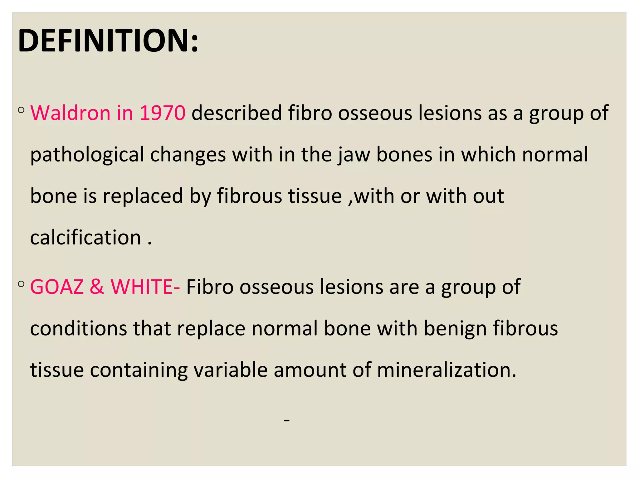 Fibro Osseous Lesions | PPT