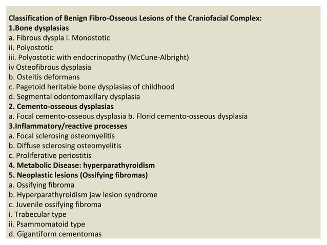 Fibro Osseous Lesions | PPT | Bone and Joint Conditions | Diseases and ...