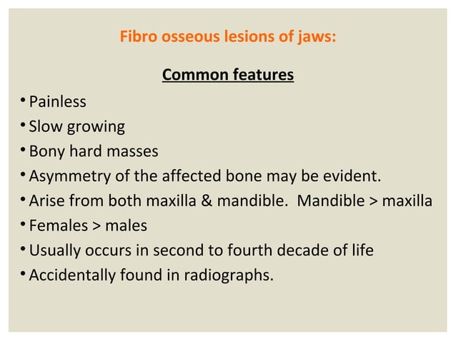 Fibro Osseous Lesions | PPT | Bone and Joint Conditions | Diseases and ...