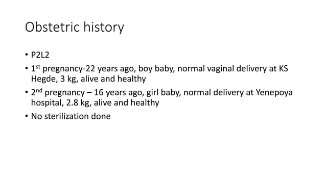Case presentation of fibroid uterus presenting as AUB-L | PPTX