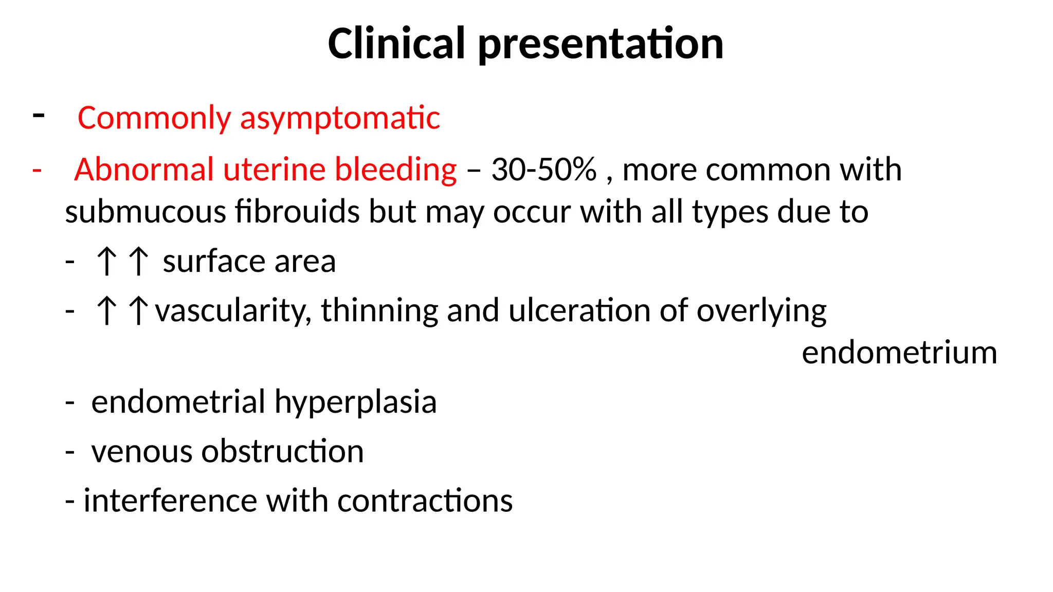 Fibroid abnormal uterine bleed OBG phase | PPTX