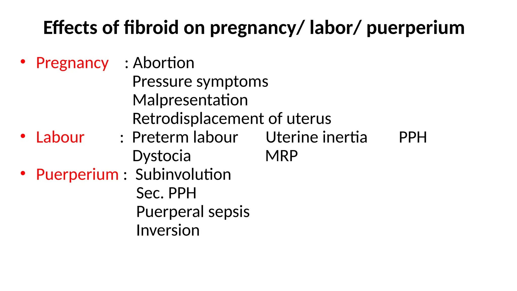 Fibroid abnormal uterine bleed OBG phase | PPTX