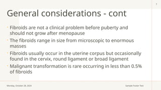 Fibroids. obstetrics and gynaecology | PPTX