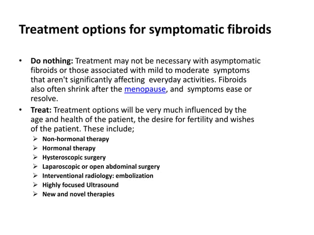 Uterine Fibroids (Leiomyomata): Investigations and Treatment | PDF