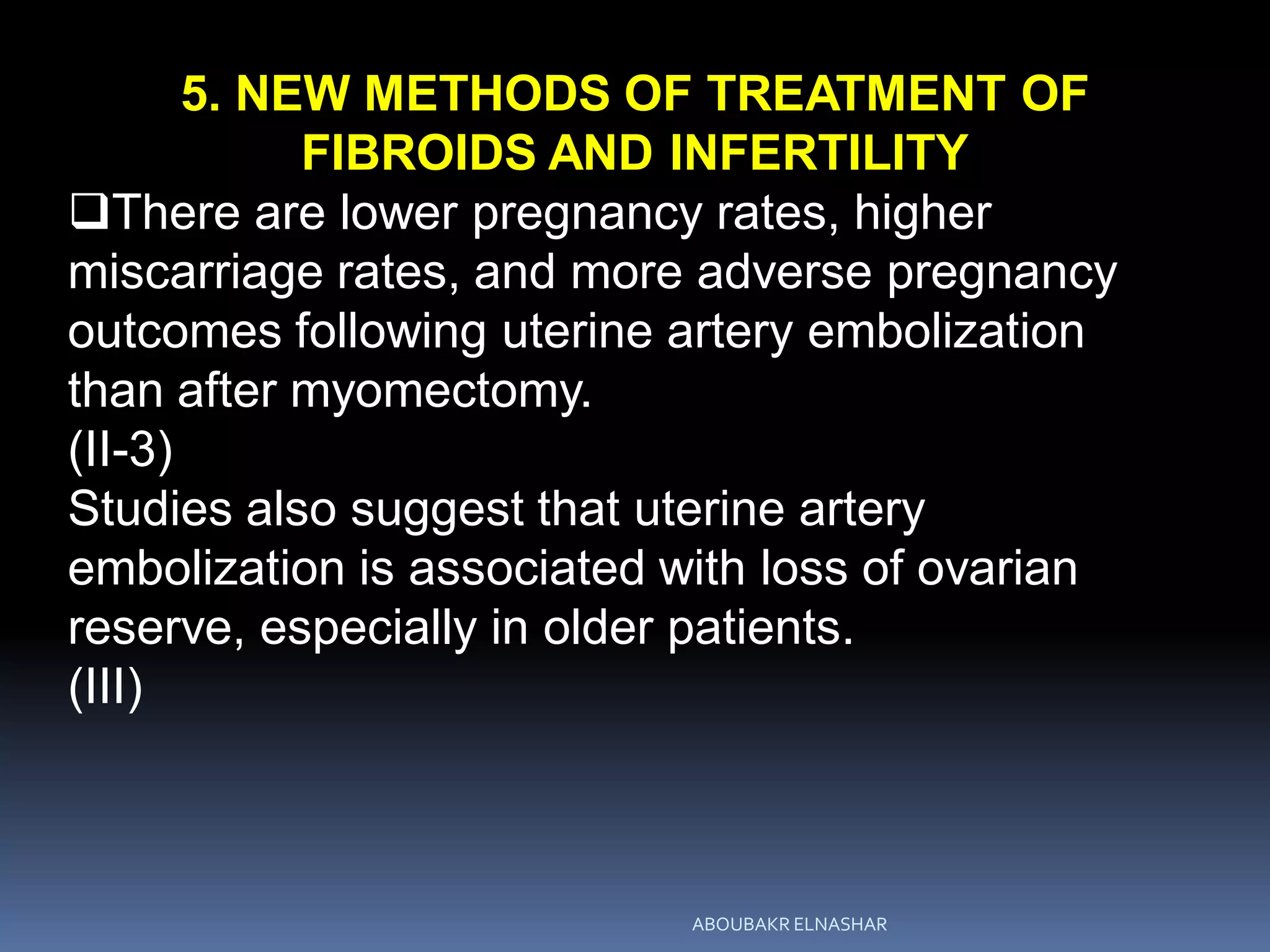 The Management of Uterine Fibroids in Women With Otherwise Unexplained ...