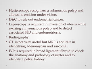 Fibroid uterus incluiding symptoms, diagnosis and treatment | PPTX