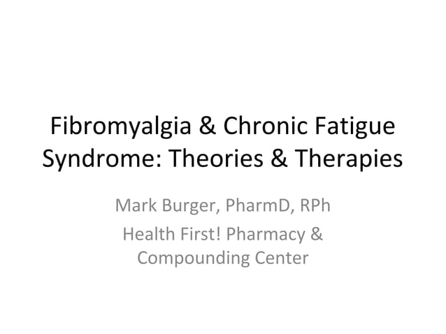 Fibromyalgia & Chronic Fatigue Syndrome | PPT | Thyroid Disorders ...