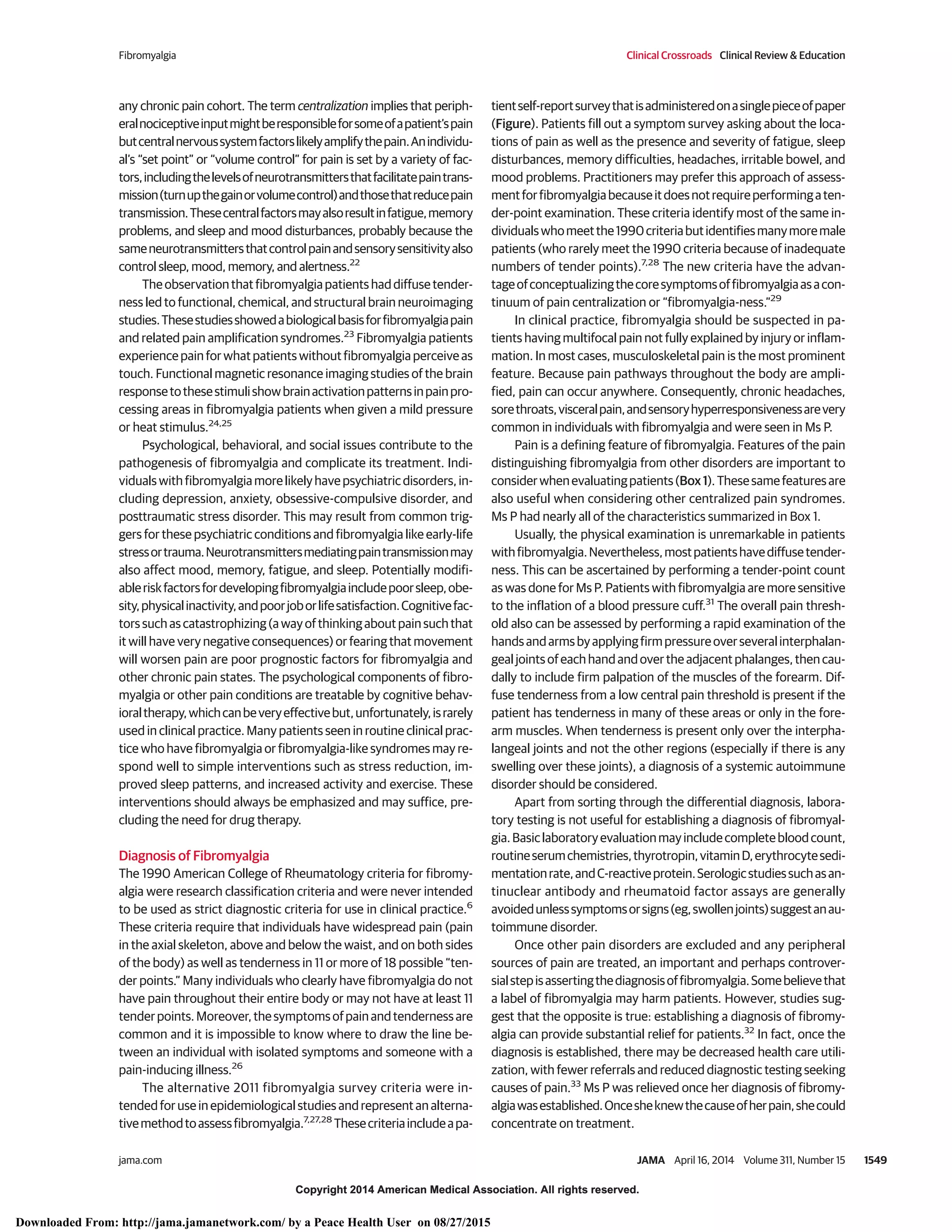 Fibromyalgia a clinical review. | PDF