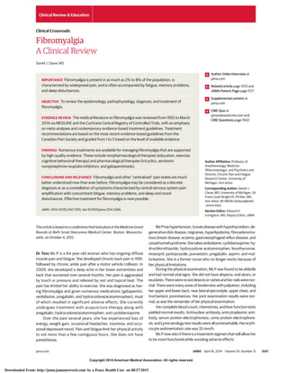 Fibromyalgia a clinical review. | PDF