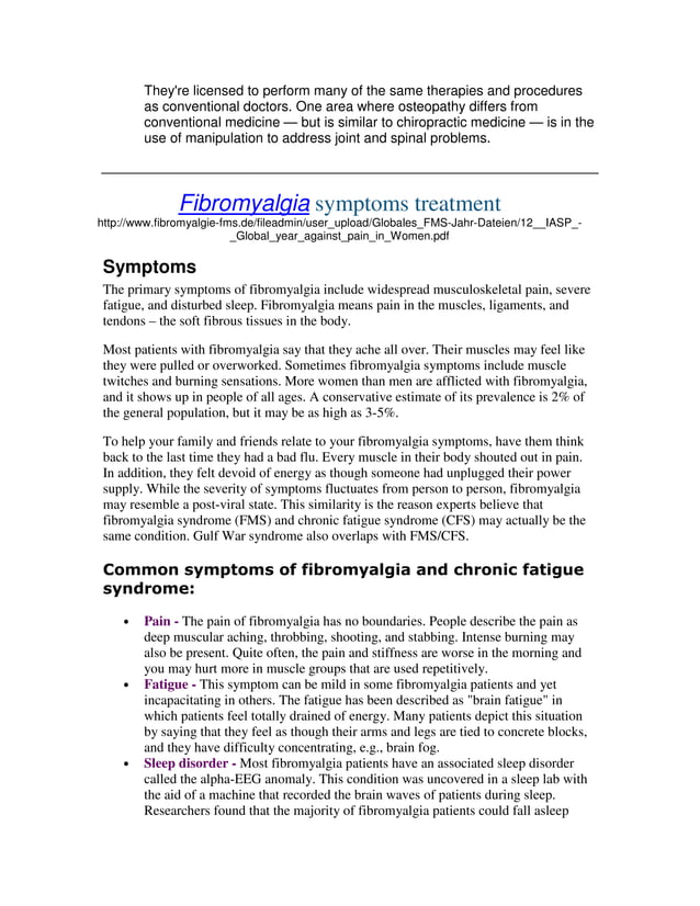 Fibromyalgia Syndrome Fms | PDF