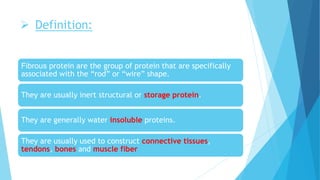Fibrous proteins | PPTX | Chemistry | Science