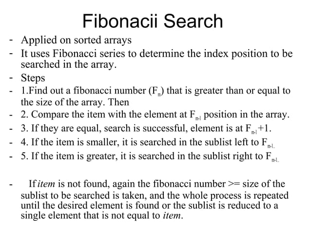 Fibonacci Search Ppt 