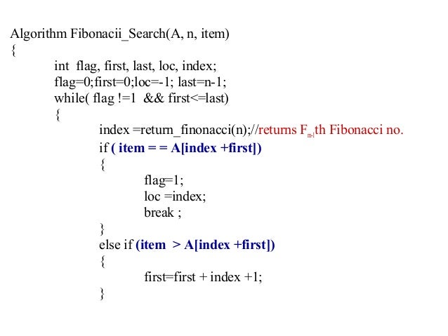Fibonacci Search 