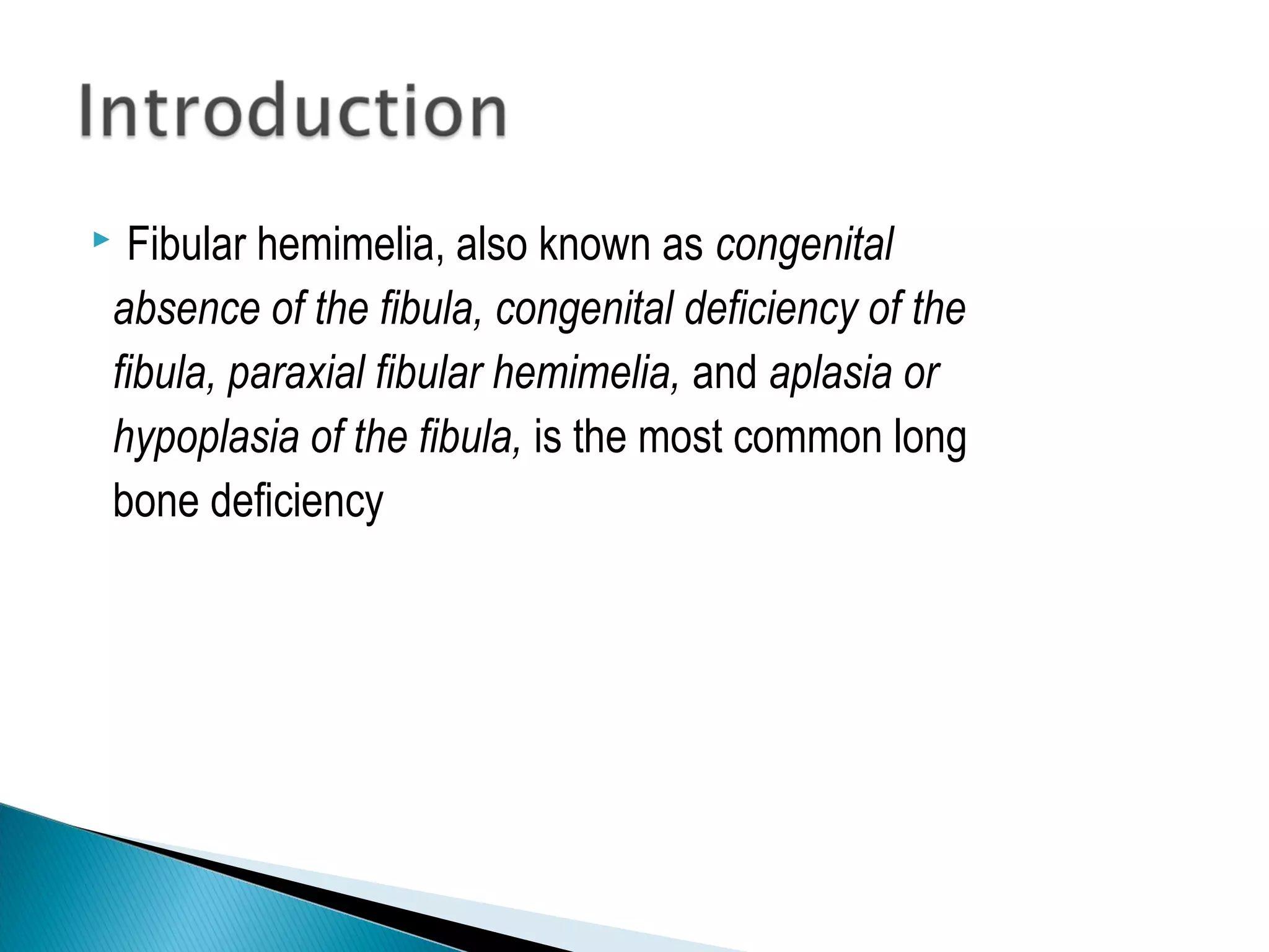 Fibular hemimelia | PPT