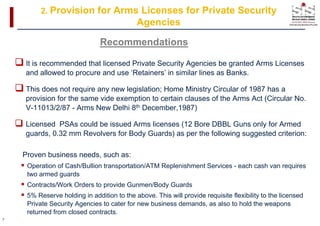 Policy Reforms Agenda for the Indian Private Security Industry | PDF