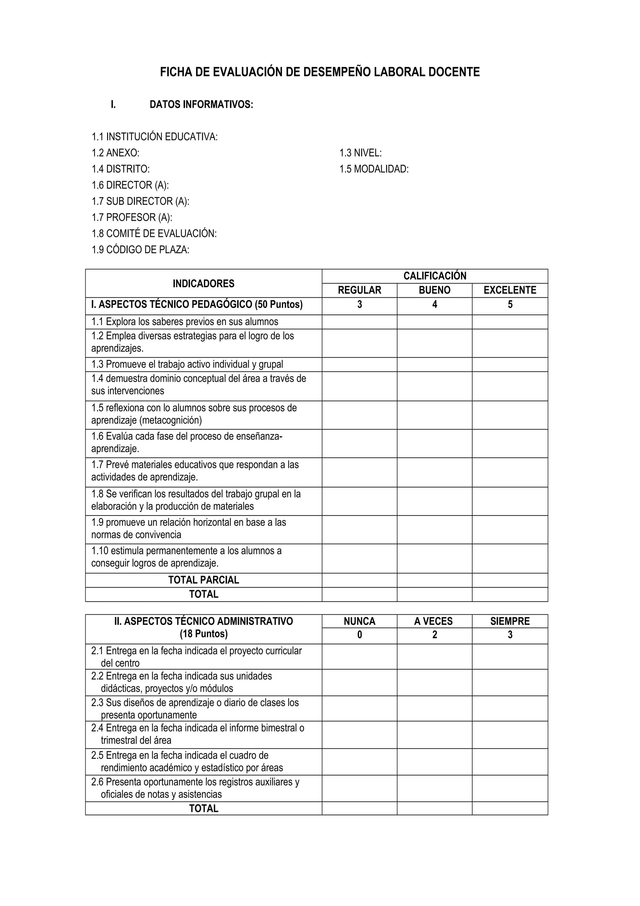 Ficha de-evaluacion-de-desempeno-laboral-docente | DOC