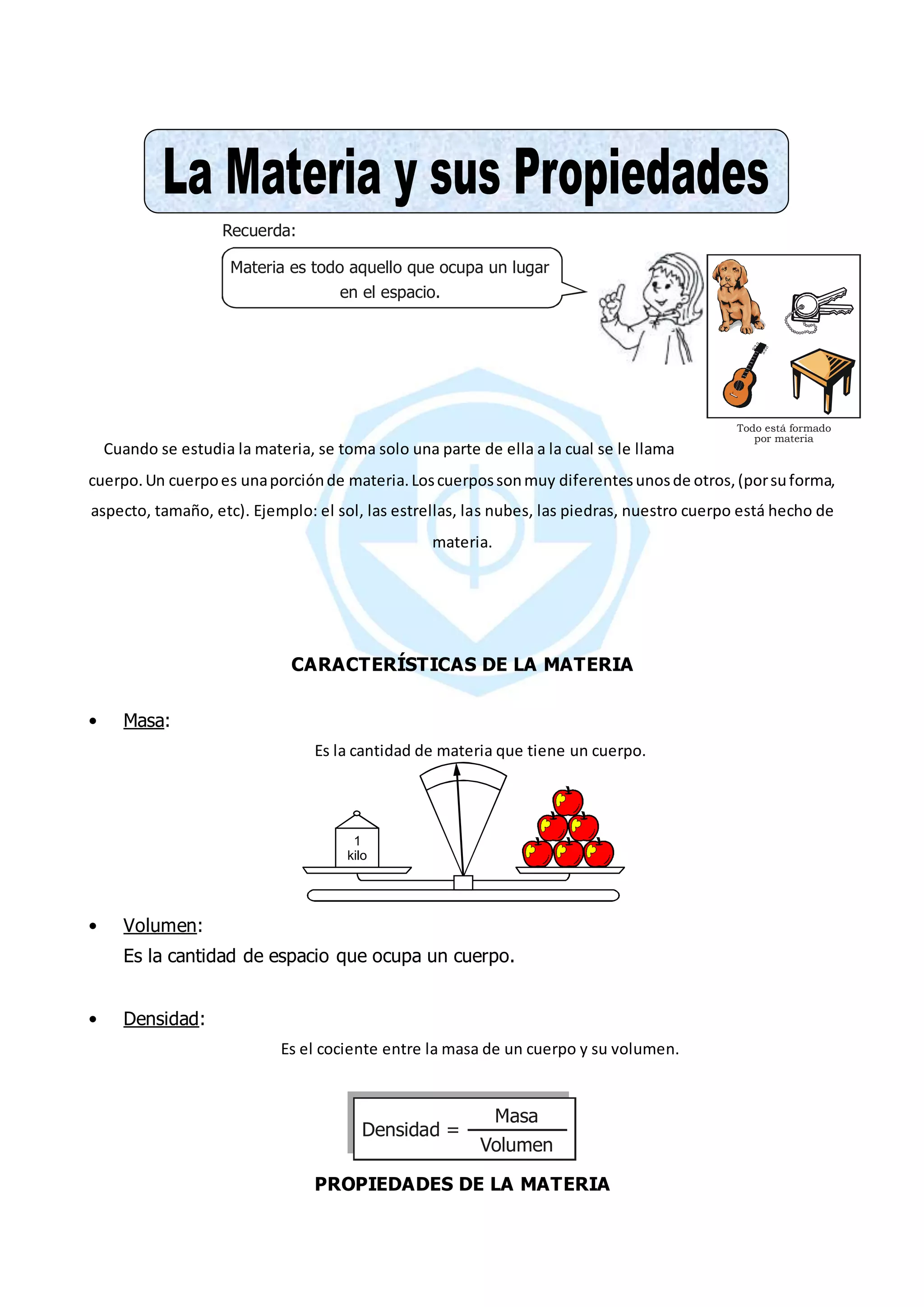 Ficha la-materia-y-sus-propiedades-para-quinto-de-primaria | DOC