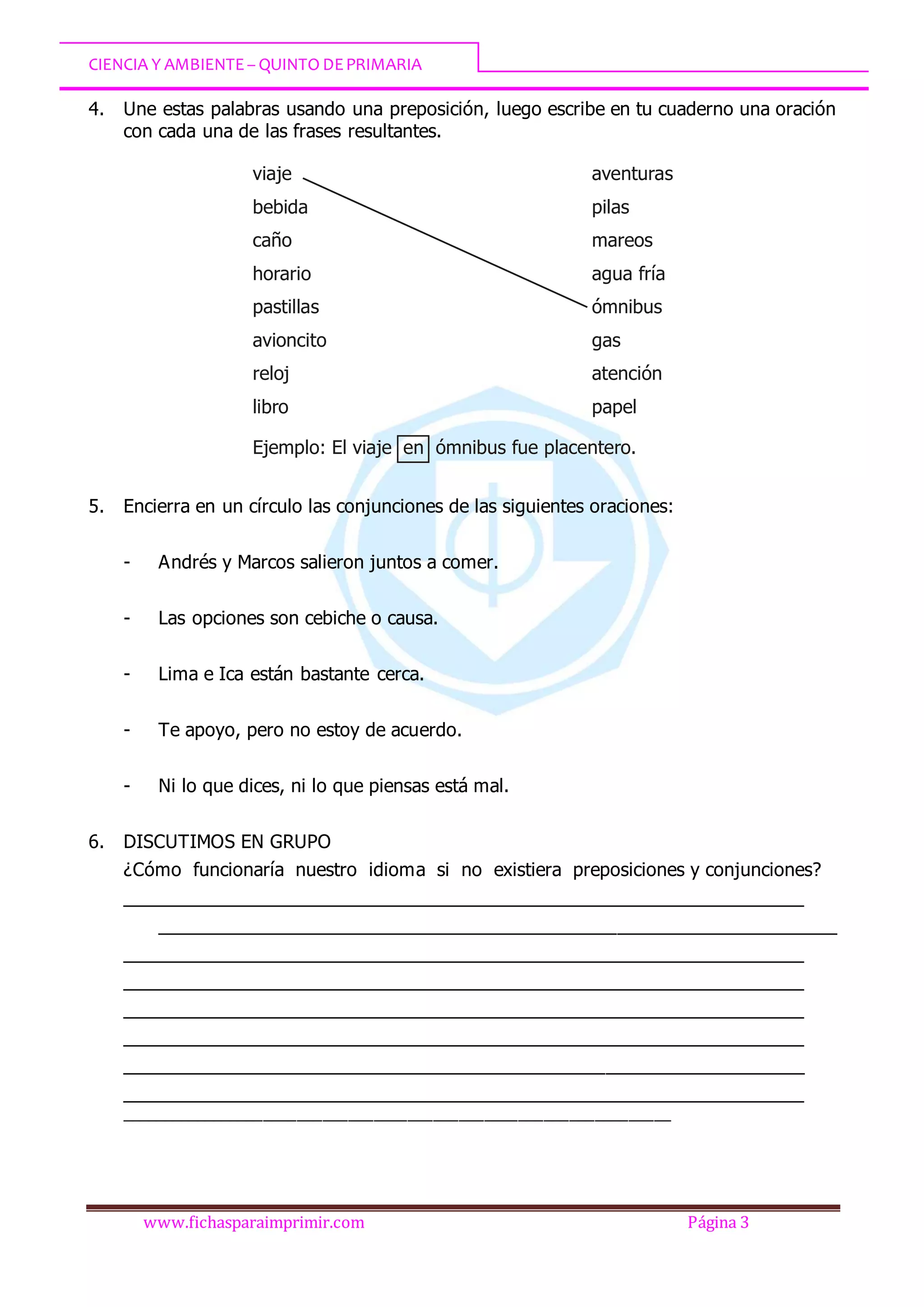 Hojas De Trabajo Para Practicar Conjunciones Hojas De Trabajo