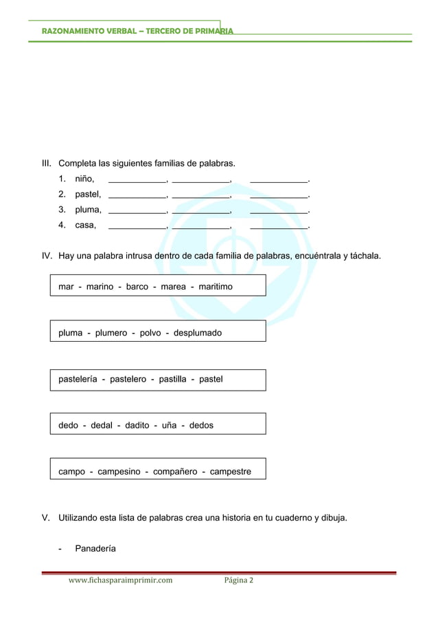 Ficha Que Es Una Familia Lexica Para Tercero De Primaria – Bilarasa Ficha Que Es Una Familia Lexica Para Tercero De Primaria – Bilarasa