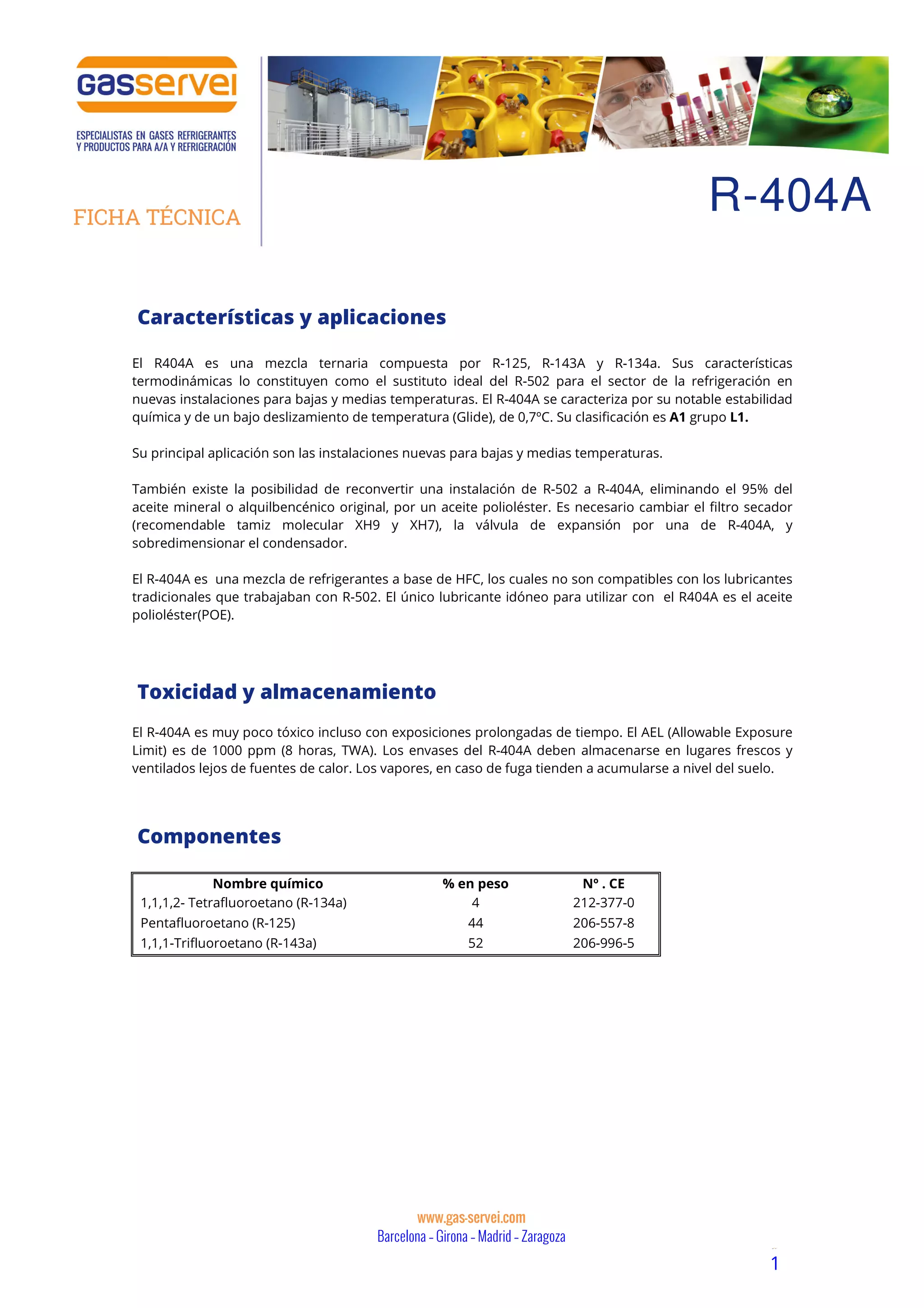 Ficha tecnica-r404 a (1) | PDF
