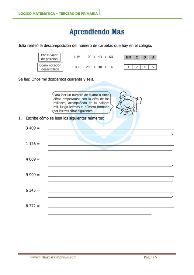 Ficha valor-posicional-para-tercero-de-primaria | PDF