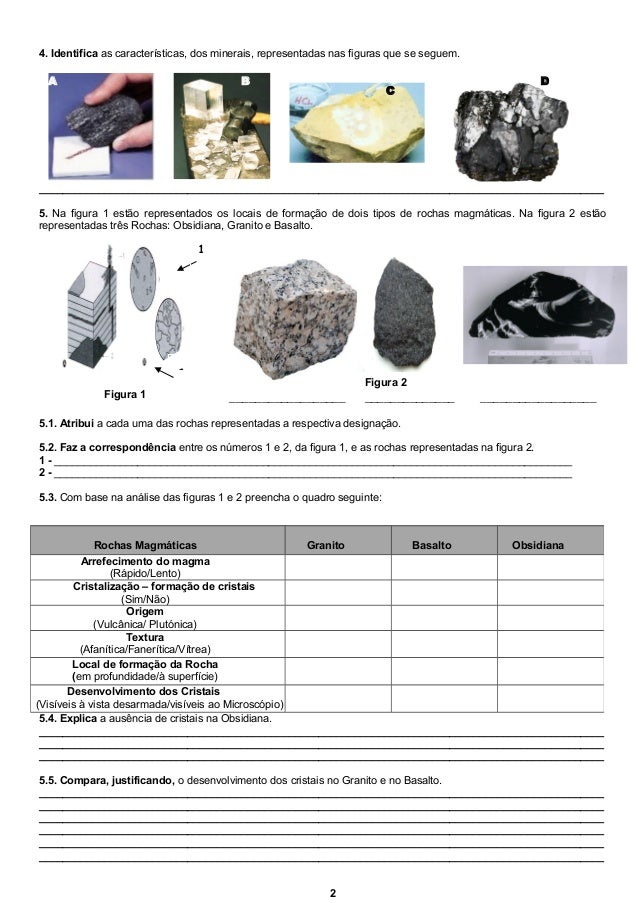 Tipos De Rochas E Minerais